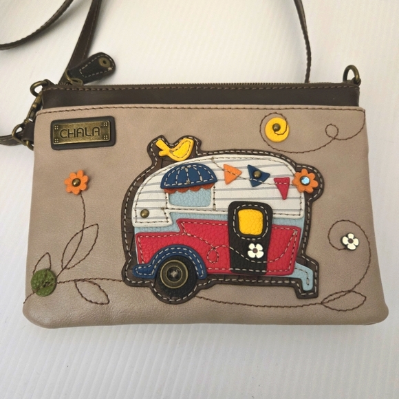 Chala | Bags | Chala Camper Crossbody Bag Wristlet Applique Embroidered ...